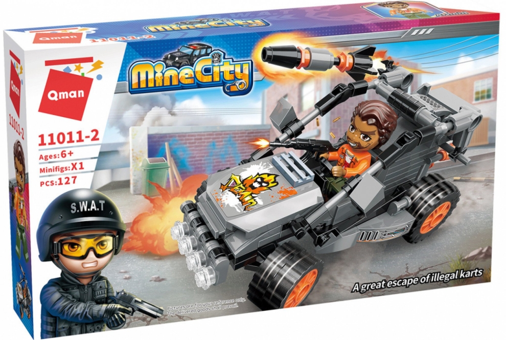 Конструктор Qman - MineCity, Бягство от картинг, 127 части | kindermarket.bg