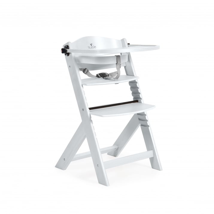 Дървен стол за хранене 2в1 Cangaroo - Nuttle, бял | kindermarket.bg