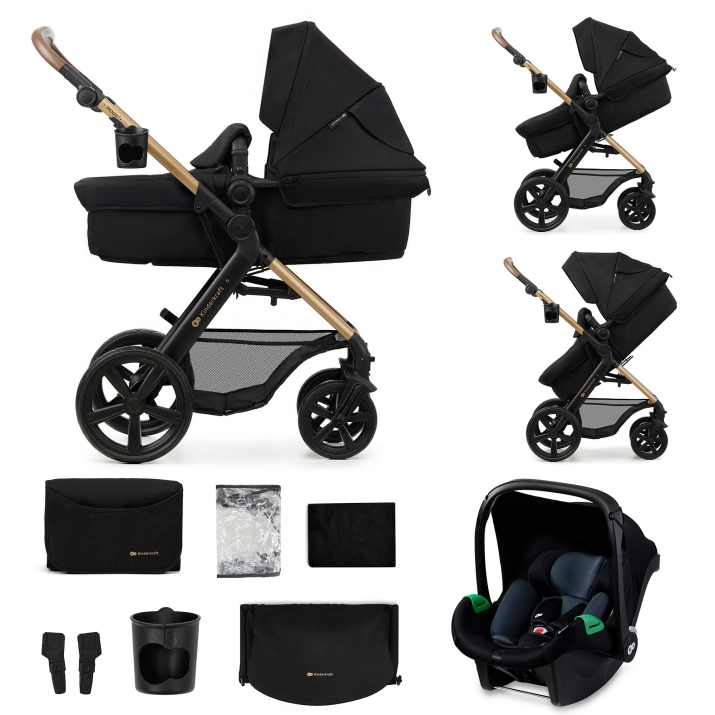 Бебешка количка 3 в 1 KinderKraft - Moov 2, Pure Black | kindermarket.bg